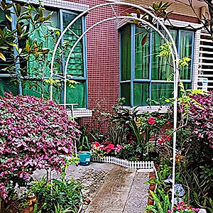 Garden Arch Simple Climbing Plants Rose Arch,Weatherproof Galvanized Pergola Arbor Trellis,for Outdoor Terrace/Garden Decoration Rose Trellis (Color :, Size : 140x230x25cm)