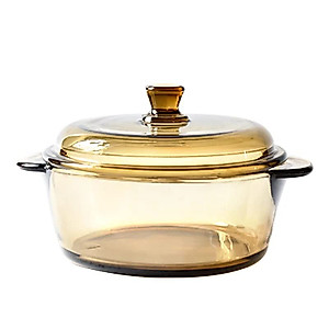 Glass Saucepan with Cover 1L/ 34 FL OZ Heat- Resistant Glass Stovetop Pot and Pan with Lid