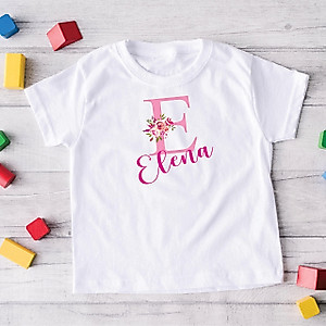 Personalized Floral Initial Sippy Cup | Any Name or Text | Baby Girl | Sippy Cup for Toddlers | Insulated Cup for Baby | Stainless Steel | BPA Free