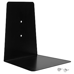 MyGift Modern 7-Inch Rectangular Black Metal Floating Accent Shelf, Set of 2