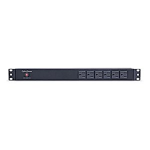 CyberPower PDU15B6F12R Basic PDU, 100-125V, 15A (Derated to 12A), 18 Outlets, 1U Rackmount