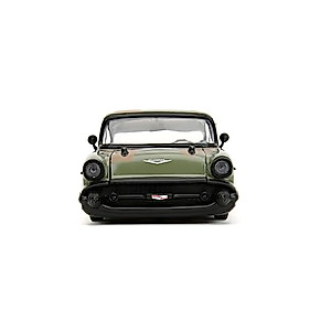 Big Time Muscle 1:24 1957 Chevrolet Bel Air Die-Cast Car, Toys for Kids and Adults(Army Green)