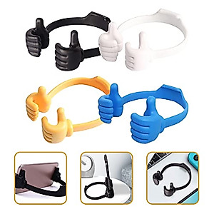 SAFIGLE 4Pcs Lazy Thumbs Up Cell Phone Holder for Desk, Creative Flexible Cell Phone Stands Lazy Phones Stand with Hand Holder Desk, Cellphone Thumb Holder Multi-Angle Phone Holder