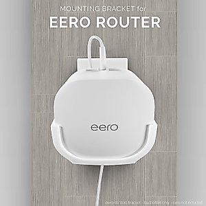 Screwless Wall Mount for Eero Mesh WiFi Holder, Tilted for Max Reception, Custom Design (NOT Compatible with Eero 6/Pro 6/Beacon), Strong VHB Adhesive, No Tools, No Mess, White by Brainwavz