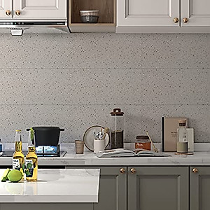 Decotalk Terrazzo Peel and Stick Floor Tile 12x24 Terrazzo Vinyl Flooring Bathroom Floor Tile Waterproof Vinyl Flooring Roll 3PCS Speckled Floor Tile Peel and Stick Flooring Planks Floor Tile Sticker