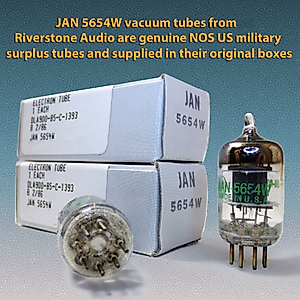 Riverstone Audio - Tested/Matched Pair (2 Tubes) 7-Pin JAN 5654W Fully-Tested Vacuum Tubes - Upgrade for 6AK5 / 6J1 / 6J1P / EF95 - JAN 5654W Platinum Grade Pair