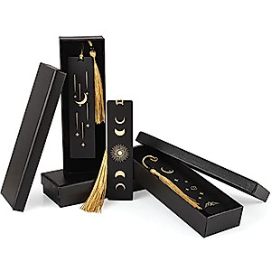 3 Pack Space Moon Bookmarks for Women Metal Bookmark with Boxes for Book Lovers Gifts Book Marks Valentines Day Gifts for Teachers Women Teens Graduation Gifts Retirement Gifts Birthday Gifts