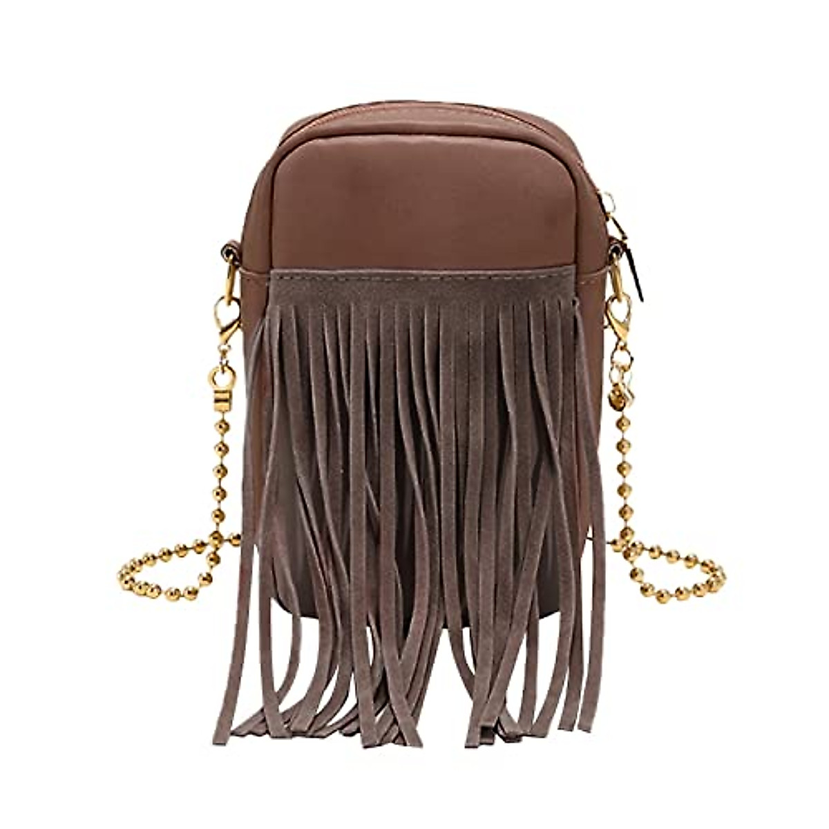 Satchel Bags for Women Crossbody Leather Shoulder Classic Small Capacity Leather Messenger Bag Chain Strap Clutch Bags, Brown