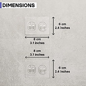 KINCMAX 2 Packs Strong Sticky Waterproof Heavy-Duty Sponge Holder Adhesives Nail Free Transparent Adhesive Pads for Kitchen Sink Organizers, Sink Brush Holder, Soap Dishes