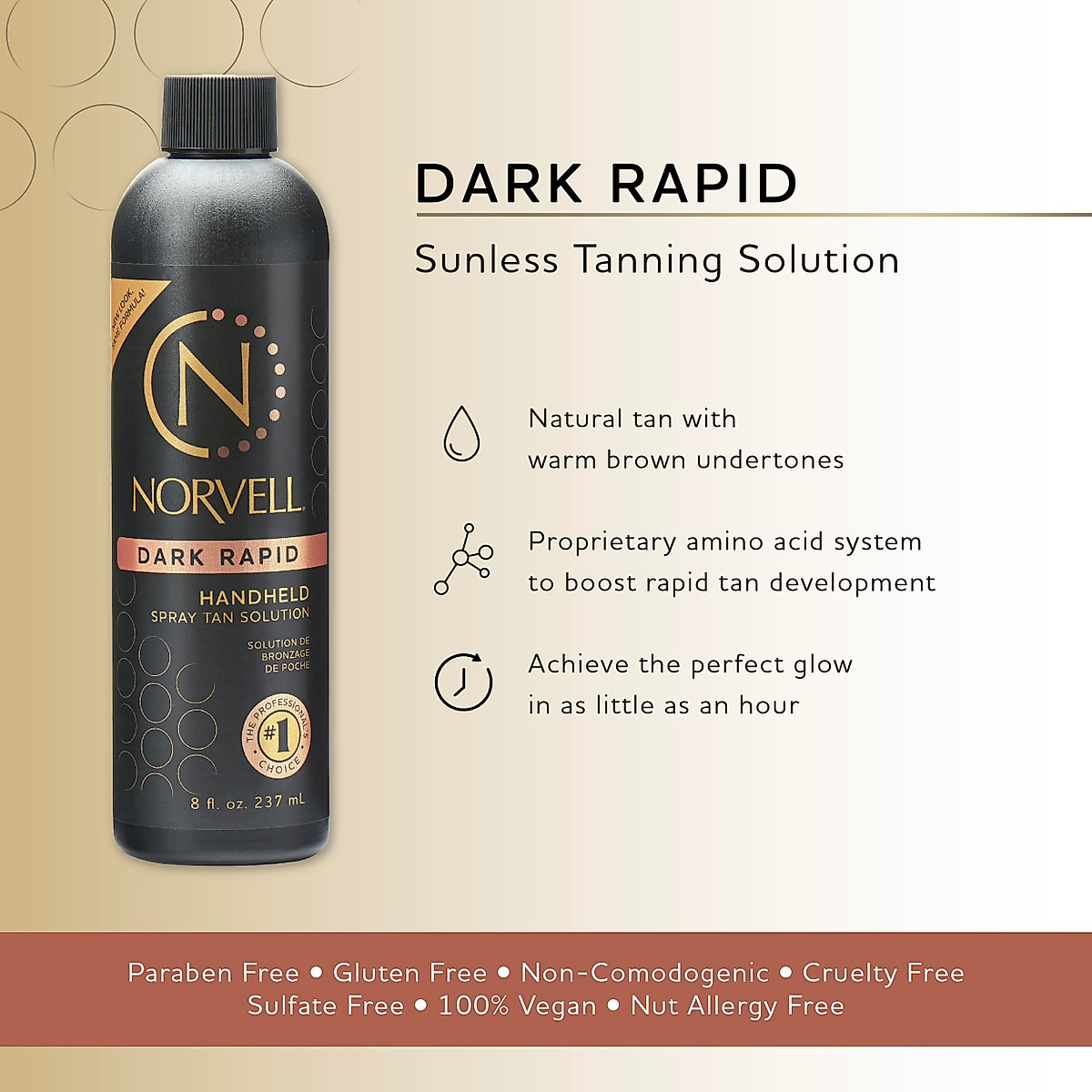 Norvell Premium Sunless Tanning Solution - One Hour Rapid, 8 fl.oz.