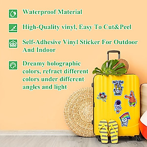 Printable Holographic Sticker Paper 30 sheets Vinyl Rainbow Sticker Paper for Inkjet & Laser Printer, Dries Quickly Waterproof Sticker Paper - 8.5 x 11 Inch-6 style for 5 sheets each