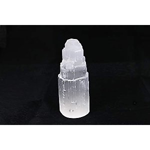 Selenite Crystal Towers for Reiki, Healing, and Energy Charging | Made in Morocco | Selenite Iceberg Charging Towers Crystal Skyscraper (4 Inch (Pack of 1))