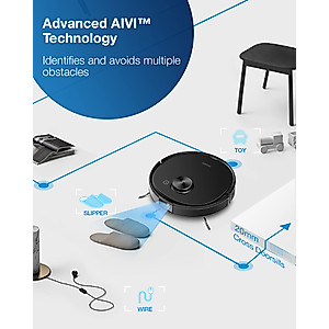ECOVACS Deebot T8 AIVI Robot Vacuum Cleaner, Vacumming and Mopping in One-Go, Laser Mapping, Smart AI Object Recognition, On-Demand Live Video, Custom Clean, 3+ Hours of Runtime