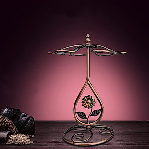 Homya Wine Glass Holder, Elegant Freestanding Table Top Goblet Storage/Wine Glass Holder with 6 Hooks Kitchen Glass Accessories for Home Bar, Bronze