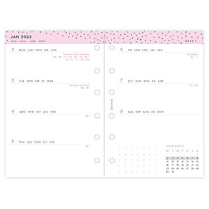Filofax Pocket Confetti Week to View Diary, organizer diary, 2023, diary refill, calendar, White
