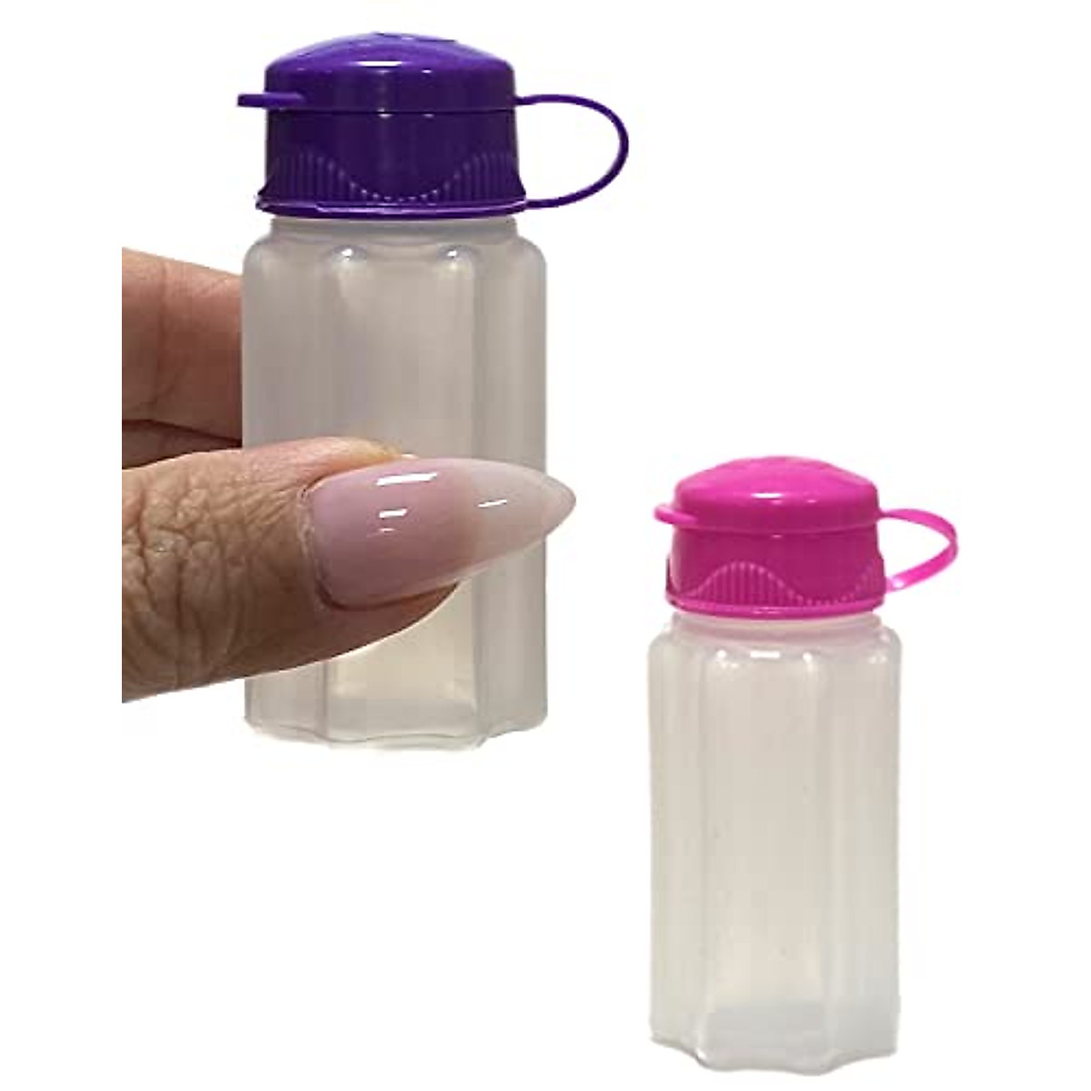 Azi 2pc NO SPILL Mini Camping Salt & Pepper Shakers - To Go Salt Shaker for Picnic Work Lunch Box Travel RV Outdoors Hunting Fishing (1.18 oz each) - Tight Seal - BPA FREE