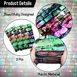 Colorful Brick Tablecloth 54 x 108 Inches Retro Brick Table Cover Graffiti Brick Table Cloth for 80s 90s Hip Hop Disco (3 Pcs)