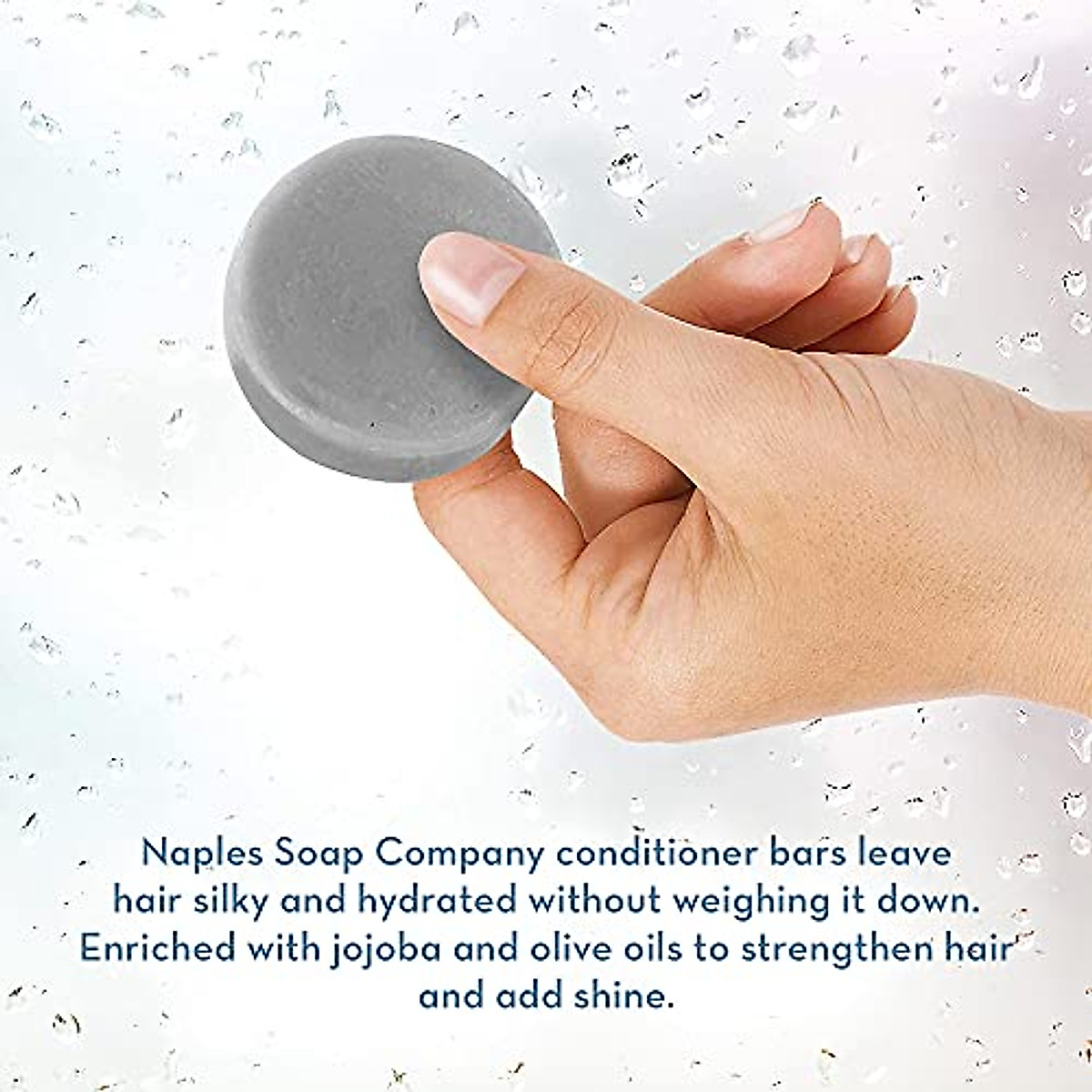 Naples Soap Company, Protein Enriched, 50-75 Use, Solid Hair Conditioner Bar, Eco-Friendly Haircare, Helps Ensure Vibrant, Healthy Hair, All Hair Types, Karma, 1oz