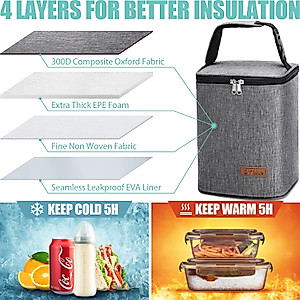 Breastmilk Cooler Bag Insulated & Reusable Baby Bottle Tote Bag for up to 6 Bottles 4 Large 9 Oz Bottles, Freezer Lunch Bag, Perfect for Daycare Travel or Back to Work Nursing Mom