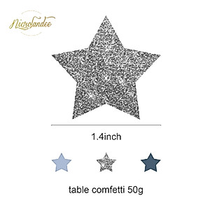 NICROLANDEE Wedding Party Decorations - 12PCS Dusty Blue Tissue Pom Poms Paper Lantern 50G Glitter Confetti Party Supplies for Romantic Wedding, Bridal Shower, Baby Shower, Birthday, Special Events