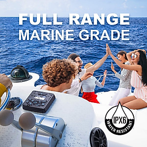 BOSS Audio Systems MCKGB450B.6 6.5 Inch Speakers & Marine Boat Gauge Stereo - Bluetooth Head Unit, No CD DVD Player, AM/FM Radio Receiver, NOAA Weather Band, IPX6 Weatherproof, USB
