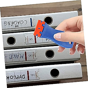 Amosfun 3sets Scraper Blade Tape Measure Holder Single Edge Scraper Baldes Sticker Remover Scraper Steel Blades for Cleaning Adhesive Remover for Cars Cleaning Scraper Plastic 100pcs*3