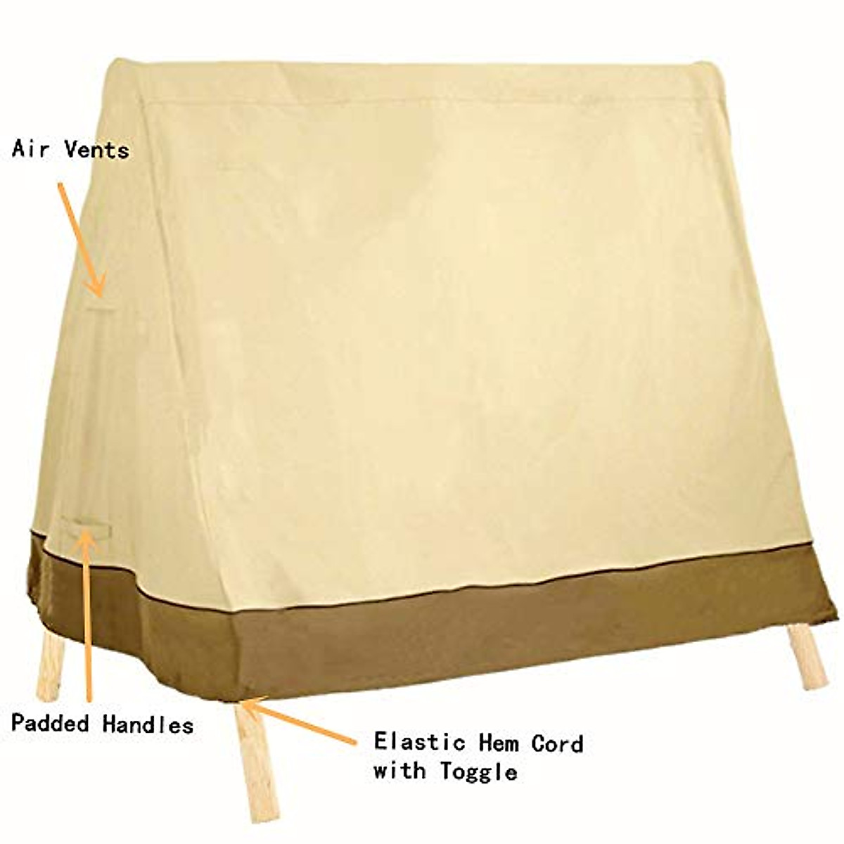 Outdoor Swing Cover A Frame 420D Waterproof Porch Swing Cover UV Resistant Weather Protector Patio Furniture Cover for Outdoor Furniture 72x67x55 Inch
