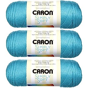 Caron Simply Soft Brites Yarn (3-Pack) Blue Mint H9700B-9608