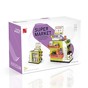 Cash Register Playset for Kids - 48PCS Pretend Play Money, Calculator, Scanner, Credit Card and Play Food for Boys and Girls Ages 3+ (668-124)