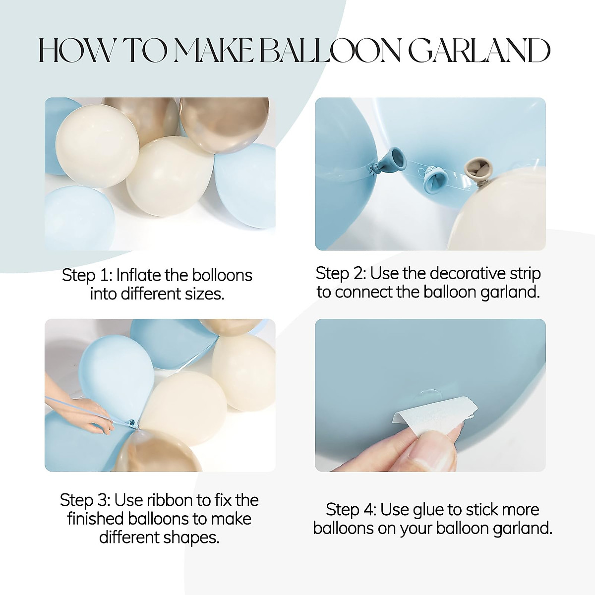 138Pcs Dusty Blue Balloons Arch Garland Kit, Dusty Baby Blue Sand White Metallic Gold Balloons for Bridal Shower Gender Reveal Birthday Baby Shower Decorations