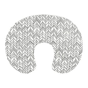 Nursing Pillow Cover 2 Pack for Breastfeeding Pillows 100% Cotton Soft Breastfeeding Nursing Pillow Cover for Moms Baby Boy or Infant (Geometry &Leopard)