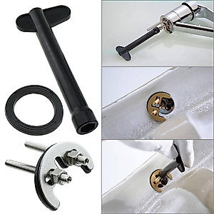 LUORNG 1 Set Tap Fixing Tool Stainless Steel Horseshoe Two Holes Locking Nut Bolt Fixing Kit with Spanner Bracket Kit Kitchen Repair Kit for Tap and Sink