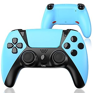 Ymir Gamepad for PS4 Controller, Elite Wireless Remote for Playstation 4 Controller Compatible with PS4/Slim/Pro/Steam/PC , with Upgraded Programming Function/Turbo/Motion Sensor/Dual Vibration( Blue)