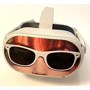 Redhead with White Sunglasses Decal for Quest 2 VR Headset - Meta/Oculus - Glossy Vinyl Sticker