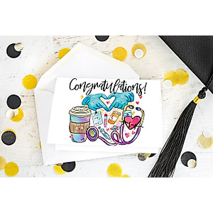 Red Door Inspirations Nursing School Graduation Card, Includes single card and envelope. (Nursing Graduate Card)