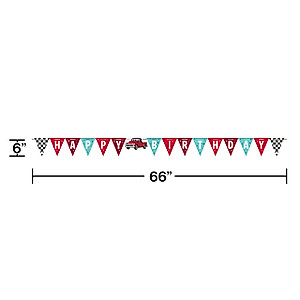 Creative Converting Vintage Red Truck Banner, 1 ct, 66" x 6"