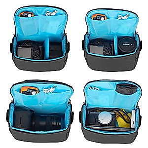 Dulepro Camera Bag, SLR DSLR Camera Bags, Waterproof and Anti-Shock Theft Camera Case Bag, DIY Padded Camera Shoulder Bag for Women/Men Travel Digital DSLR Photography Bags