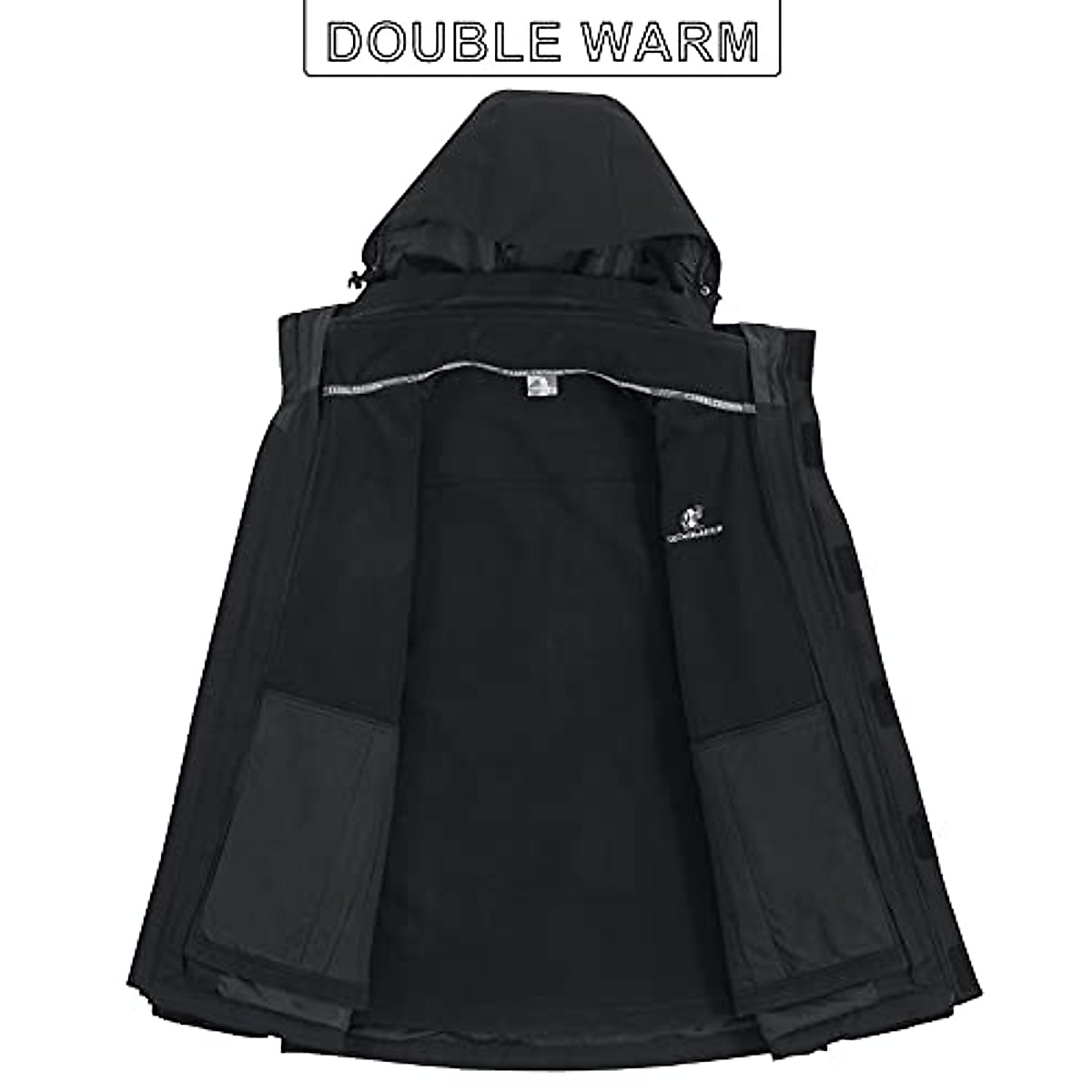 CAMELSPORTS Men’s Waterproof Ski Jacket Warm Winter Mountain Snow Coat 3 in 1 Windproof Hooded Raincoat