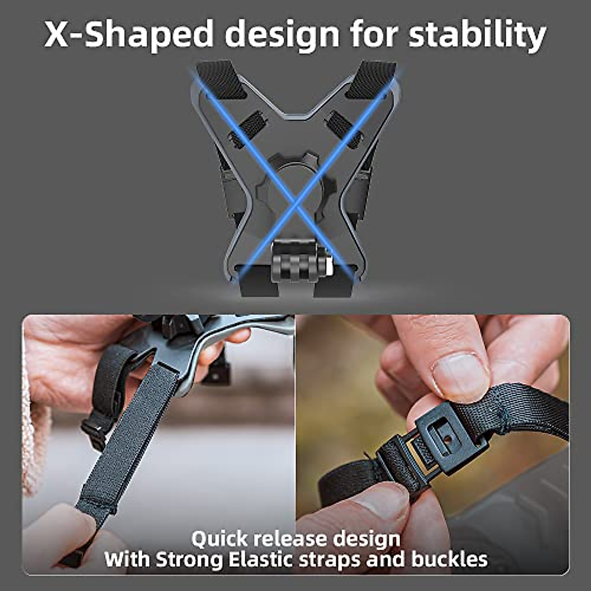 Updated Motorcycle Helmet Chin Strap Mount with Phone Clip Compatible with iPhone 14/14Pro/14 Plus, iPhone 13/13 Pro, iPhone X/XS/XR, Samsung, LG, Pixel, Huawei, Xiaomi and More (Updated Version)