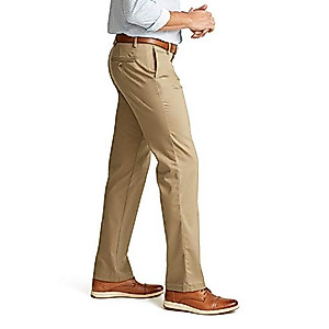 Dockers Men's Straight Fit Signature Lux Cotton Stretch Pant, New British Khaki, 36W x 30L