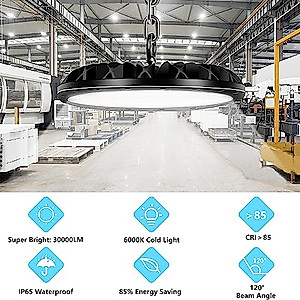 20 Pack 200W UFO LED High Bay Light, 20000LM Non-Dim High Bay LED Shop Light, 6000K Commercial Lights, IP65 Waterproof Industrial Bay Lighting for Shop/Garage/Warehouse/Workshop/Factory/Barn
