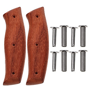 Zerodeko Kitchen Knife Replacement Handle Wooden Knife Repair Handle Cutter Grip Handle Knife Replacement Accessories Parts with Nuts for Home Dark Red
