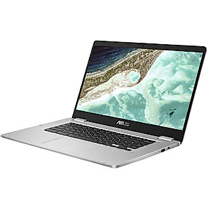 ASUS Chromebook C523, 15.6" FHD NanoEdge-Display with 180 Degree-Hinge, Intel Celeron N3350-Processor, 4GB LPDDR4-RAM, 64GB Storage, Chrome OS, Silver, Laptop-Sleeve Protector, C523NA-IH44F