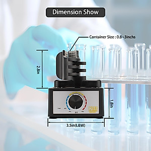 SLIYXTWIO Mini Vortex Mixer, Speed Range 300 to 2400 RPM, Hands-Free Operation, Ideal for Mixing Acrylic Paint, Nail Polish, Pigments, Eyelash Glue, Test Tubes, Model Paints, and Other Liquids