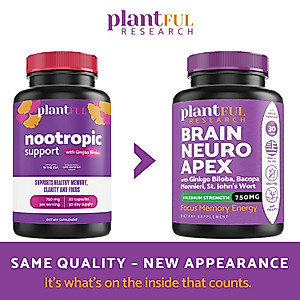 Nootropic Brain Supplement For Focus, Energy, Memory & Clarity Booster | Fast Absorption Brain Vitamins For Adults – Nootropics Pills With Ginkgo Biloba, St Johns Wort, Bacopa Monnieri