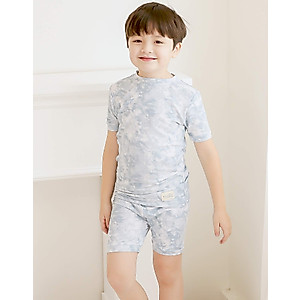 VAENAIT BABY Infant Toddler Boys Girls Pajamas Sleepwear Summer Short Pjs 2pcs Set Painting Powderblue S