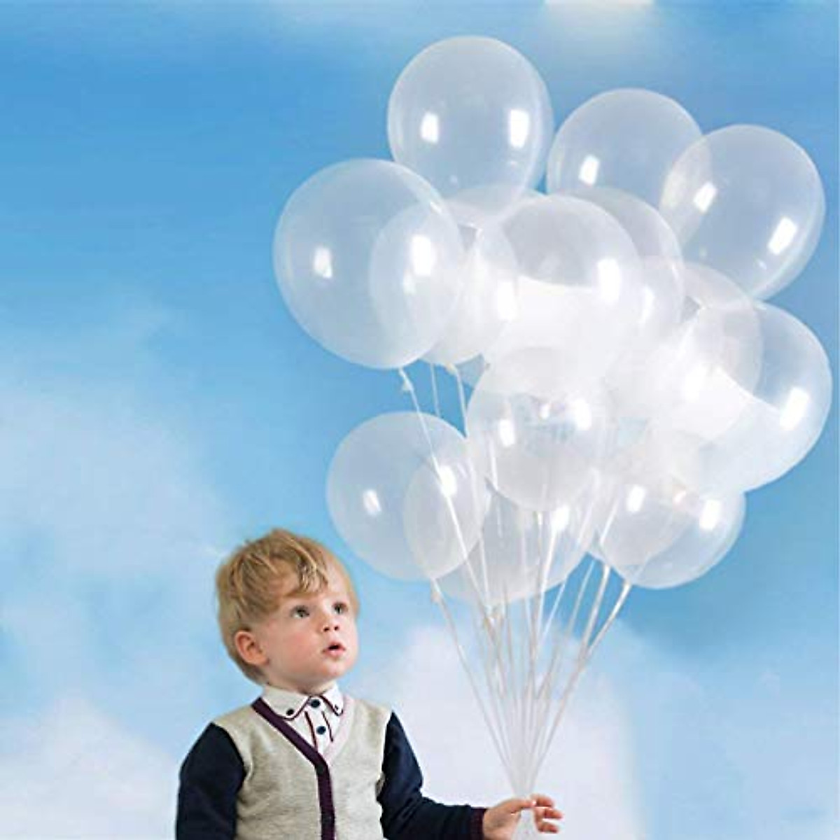 100pcs Clear Balloons - 10" Clear Latex Balloons Round - Helium Transparent Balloons for Wedding Birthday Baby Shower Party Festival Under the Sea Themed Party Decorations