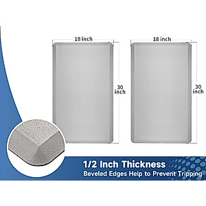 ZVV Kitchen Mats Cushioned Anti Fatigue 2PCS Kitchen Rugs Waterproof Non-Slip Durable Stain Resistant Thick Memory Foam Heavy Duty Ergonomic Comfort Standing Mat for Floor,Laundry,Housewarming Gifts