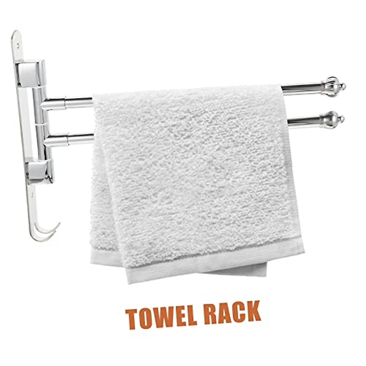 Cabilock 4pcs Rotating Towel Rail Hook Hanger Wall Mounted Clothing Rack Metal Coat Hanger Shower Mat Rod Rotation Towel Hanger Bathroom Metal Towel Bar Swivel Towel Bar Swivel Towel Rack