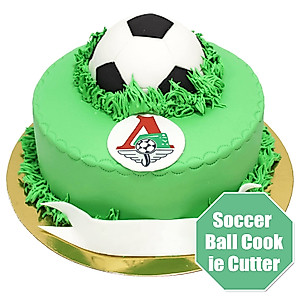 4Pcs Soccer Cookie Cutter Set Hexagon Cookie Cutter Plastic Soccer Cookie Cutters Shapes Football Biscuit Cutters for Baking Mould Cake Decorations